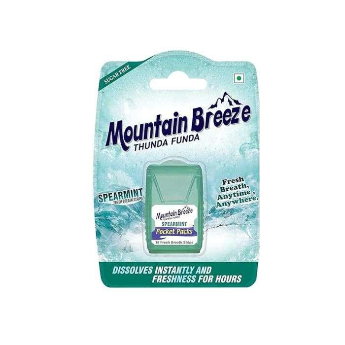 MOUNTAIN BREEZE POCKET PACKS COOL MINT 24 BANDES DE MENTHE VERTE ...